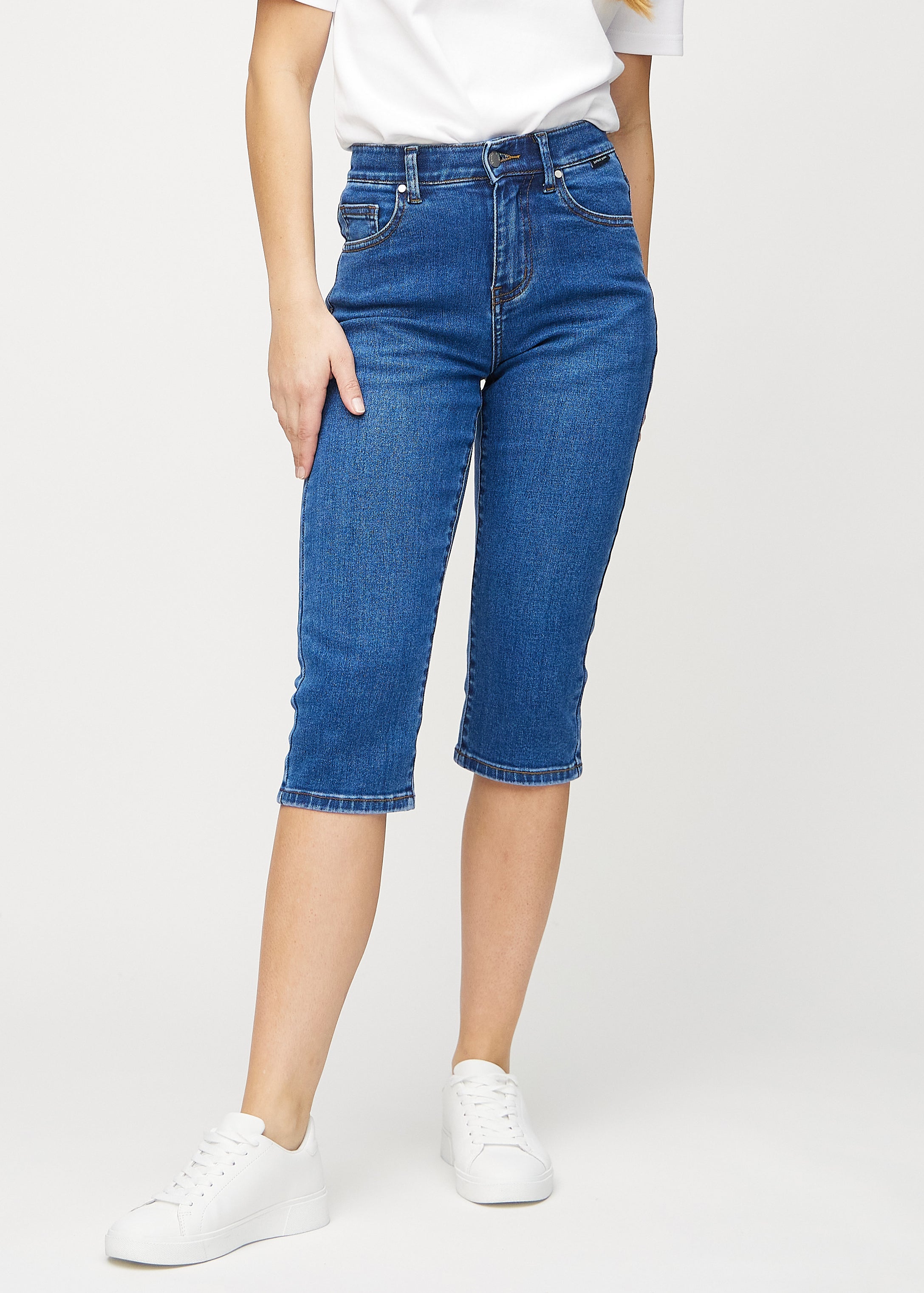 Oceans™ Regular Denim Capris – Dunkelblau – Damen | Perfect Jeans